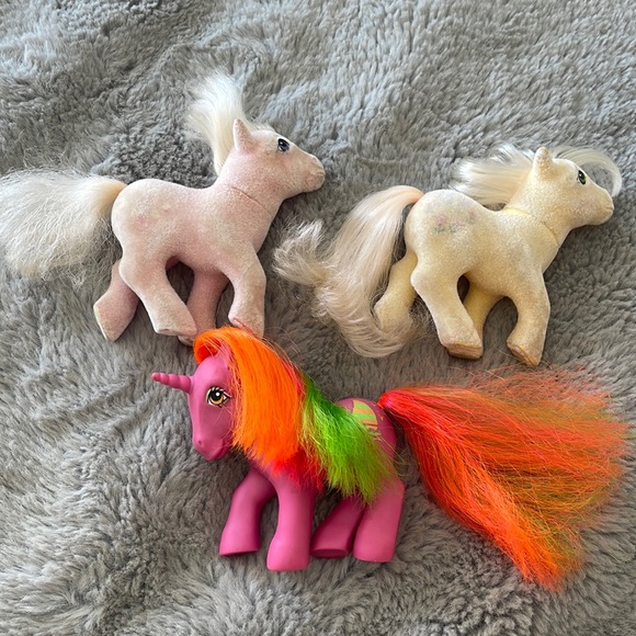 Hasbro | Toys | Vintage My Little Pony Lot So Soft Flocked Neon Hasbro ...